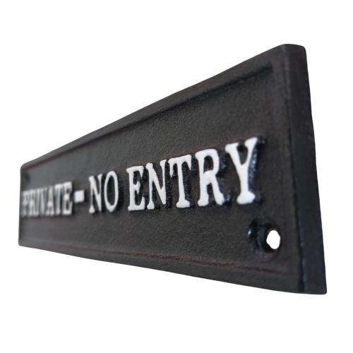 Cast Metal Sign - Private No Entry