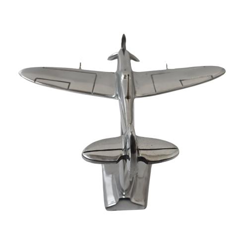 Metal Sculpture - Spitfire Aeroplane Ornament On Display Stand