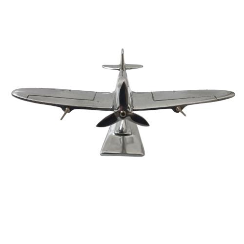 Metal Sculpture - Spitfire Aeroplane Ornament On Display Stand