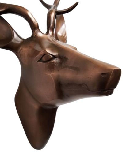 Metal Wall Art - Large Copper Deer Stag Head
