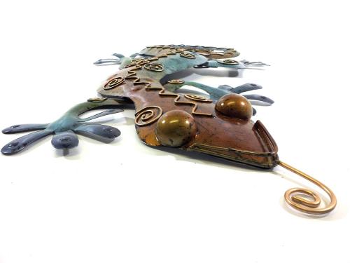 Metal Wall Art - Large Multicoloured Gecko Wall Decor