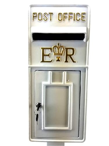 Replica Royal Mail ER Post Box Or Letter Box With Stand - White ...