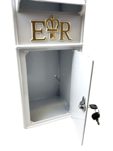 Replica Wall Mounted Royal Mail ER Post Box Or Letter Box - White