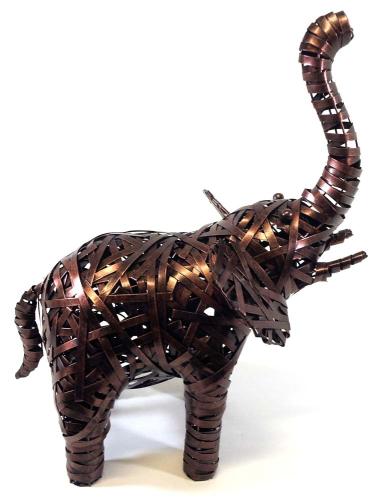 Small Metal Elephant Standing Statue