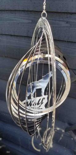 Stainless Steel Wind Spinner - Wolf Rock Design