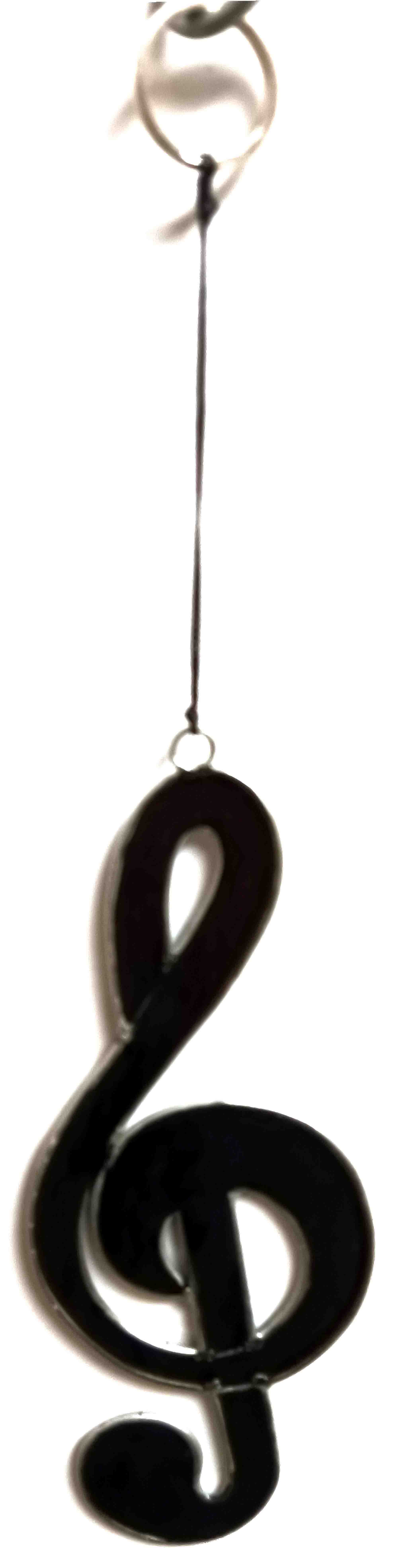 Elegant Resin Suncatcher - Black Treble Clef Design