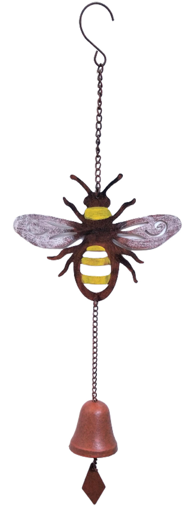 Metal Rustic Decorative Hanging Bell - Bee Design