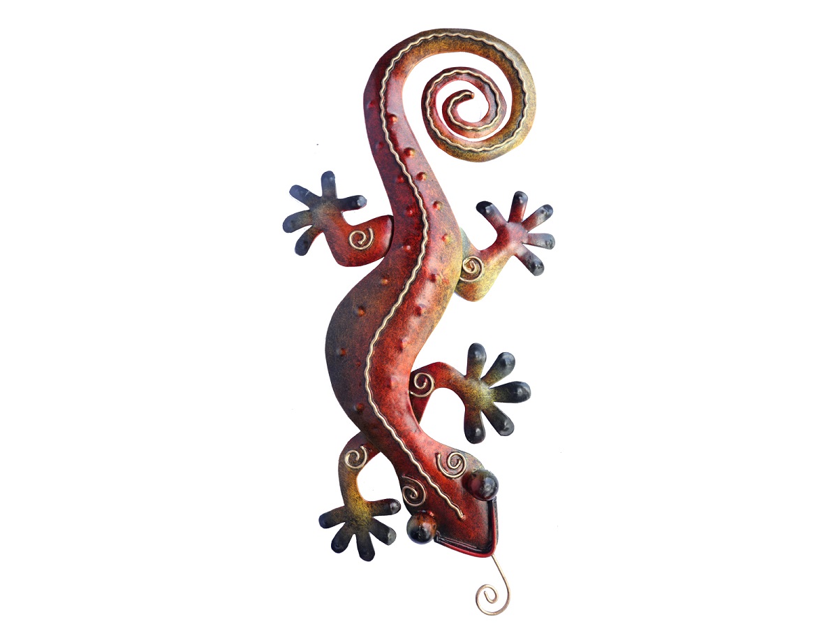 Metal Wall Art - Small Multicolour Gecko Wall Decor