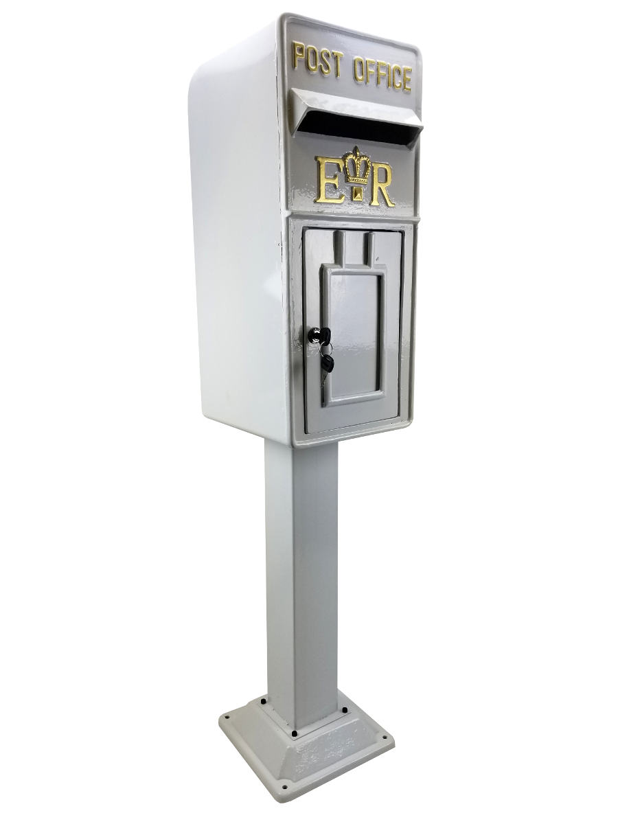 Replica Royal Mail ER Post Box Or Letter Box With Stand - White ...
