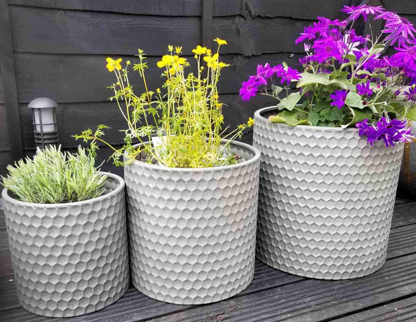 Set of 3 Metal Beehive Planters